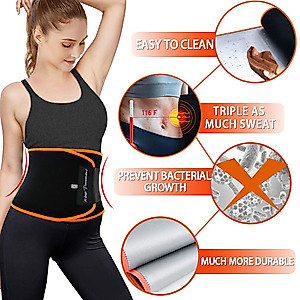 KingPavonini Waist Trainer Waist Trimmer Sweat Belt for Men Women Black