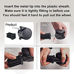 Caster Wheel Gas Grill Compatible with Weber 6414 Grill Wheels, for Weber Genesis Grill Wheel Caster Replacement Genesis 1000-500 Series, Performer (2004 and Earlier), Includes Caster Insert (2 Pack)