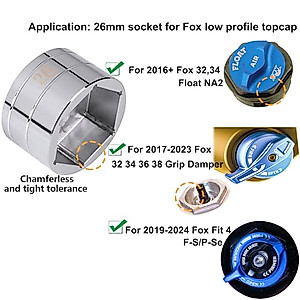 vbaxy 26 28 32mm Topcap Socket Flat Socket Chamferless Fork Socket for Fox Fork Suspension Service