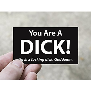 Witty Yeti’s You Are a D**K Offensive Business Card 25 Pack. Spread Fun to Friends & Enemies Alike! Funny Gag Gift, Prank & Joke for Fraternities, Naughty Adults Against Humanity & Dirty Santa Parties