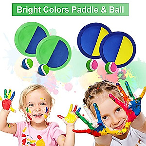 Jalunth Ball Catch Set Games Toss Paddle - Beach Toys Back Yard Lawn Outdoor Pool Backyard Camping Throw Age 3 4 5 6 7 8 9 10 11 12 Years Old Boys Girls Kids Adults Family Outside Easter Gifts Green
