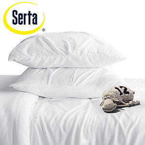 SERTA Simply Clean Soft Lightweight Pleated 3 Piece Hypoallergenic Comforter Set, Full/Queen, Blush