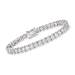 Ross-Simons 16.00 ct. t.w. Princess-Cut CZ Tennis Bracelet in Sterling Silver. 7 inches
