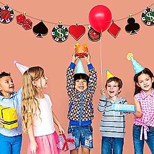 40 Pieces Versatile Casino Party Cutouts Las Vegas Casino Poker Themed Birthday Party Decoration Cutouts with Glue Dots for Bulletin Board Casino Party, 5.9 x 5.9 Inches