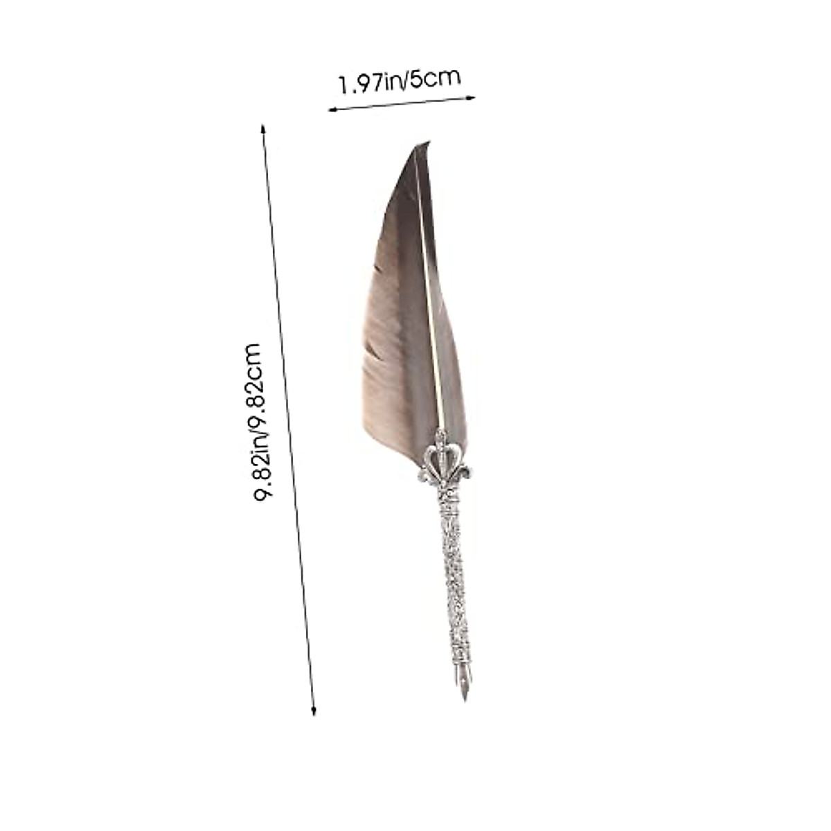 NUOBESTY 3 Sets Dip Pen Retro Decor The Office Gifts Crystal Set Signature Calligraphy Pen Reusable Calligraphy Pen Writing Dip Pens Ink Pen for Birthday Reusable Ink Pen Quill and Ink Grey