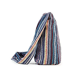 Delrosaria Bohemian Hippie Crossbody Bag Hobo Sling Bag Cotton Messenger Shoulder Bags