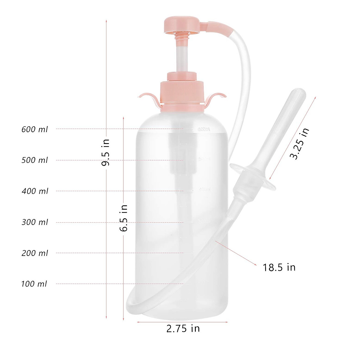 Vaginal Douche for Women Vaginal Cleansing System 600 ml Douche Cleaner Anal Douche Cleaning Kit Capacity with 3 Nozzles