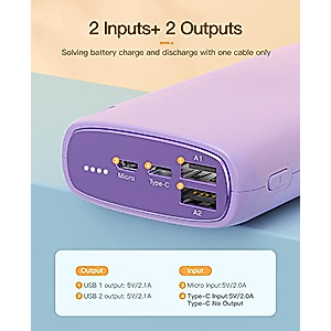 Kuulaa Portable Charger 26800mAh, High Capacity Power Bank, Dual-Input and Dual-Output Battery Pack USB C, Cell Phone Battery Chargers for iPhone, Samsung Galaxy, Google LG & etc