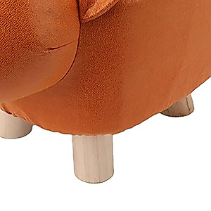 Pwshymi Cute Animal Footstool, Comfortable Small Footstool Wooden Reduce Friction for Entryway (Baby Bear)