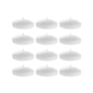 Mega Candles - Unscented 3" Floating Disc Candles - White, Set of 12