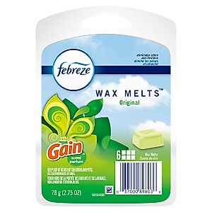 Febreze Odor-Fighting Wax Melts Air Freshener with Gain Original Scent, 6 count