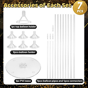JOYYPOP 7 Sets Balloon Stand Kit, Balloon Sticks with Base Party Supplies Birthday Graduation Party Decorations Wedding