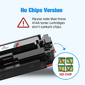Q-image (No CHIP 414A Toner Cartridge Compatible Replacement for HP 414A W2020A 414X HP Color Pro MFP M479fdw M479fdn M454dw M454dn M454 M479 Printer Toner (4 Pack)