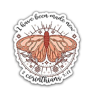 Miraki I Have Been Made New Sticker, Religious Stickers, Christian Stickers, Bible Verse Stickers, Water Assitant Die-Cut Vinyl Jesus Decals for Laptop, Phone, Water Bottles, Kindle Sticker