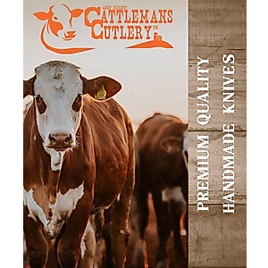 Cattlemans Cutlery Farrier Knife - Stainless Steel Pocket Knife with Hoof Pick (Blue)