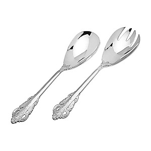 Godinger Baroque Salad Server 18/10 Stainless Steel Salad Spoon Fork Serving Set