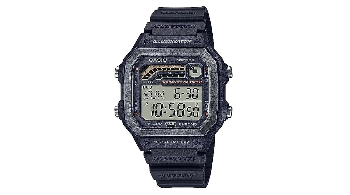 Casio WS1600H-1AV Watch - 10-Year Battery & Alarm