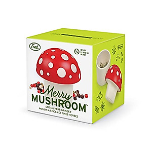 Genuine Fred MERRY MUSHROOM Herb Grinder, Red/White, 3 inches