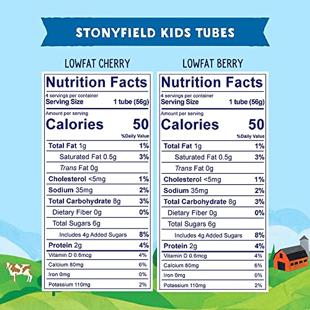 Stonyfield Organic Kids Cherry & Berry Lowfat Yogurt Tubes Variety Pack, 2 oz., 8 Ct - #1 Organic Kids Yogurt, No Artificial Flavors or Sweeteners