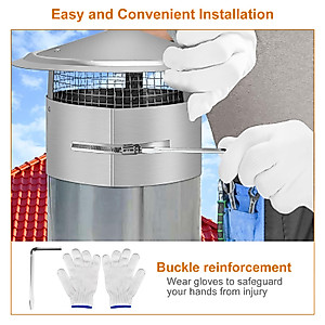 Chimney Cap 8 Inch Chimney Cap Round Stainless Steel Chimney Cover Chimney Rain Caps with Screen Chimney Caps for Outside One Top Chimney Cap 8 Inch