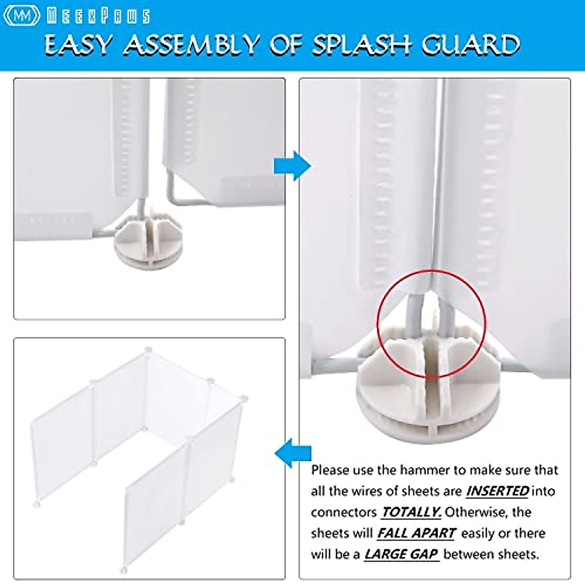 MEEXPAWS Cat Litter Box Enclosure Splash Guard Extra Large 27×20 in with Cat Litter Mat Easy Clean (White)