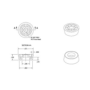250 Small Round Rubber Feet W/Screws - .250 H X .671 D - Made in USA - Food Safe Cutting Boards Electronics Crafts #