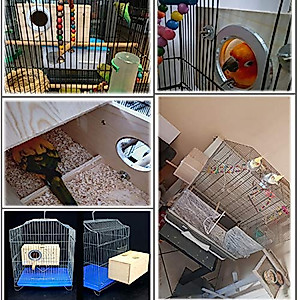 Hamiledyi Parakeet Nest Box 2Pcs Bird House Budgie Wood Breeding Box for Lovebirds, Parrot Mating Box