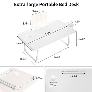 [28' x 16'] Extra Large Foldable Laptop Table for Bed, Floor Desk - Great for Eating, Study, Computer Use & Writing (Pink)