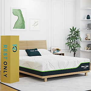 Rest Only King Size Mattress for Pressure Relief, 12 Inches Cooling Gel Memory Foam Hybrid Mattress, King Mattress in a Box with Individual Pocket Spring for Motion Isolation, Medium Firm