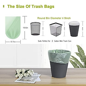 Biodegradable Trash Bags - YUEYA 2.6 Gallon 100 Count Garbage Bags for Home, Kitchen, and Yard Waste Disposal (Green)