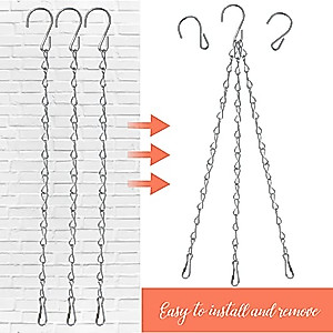 Teenitor 8 Pieces Plants, Bird Feeders, Lanterns and Ornaments, 4 pieces 35 Inch and 4 pieces 9.5 Inch Hanging Chain with Hooks, Decorative Chains for Hanging