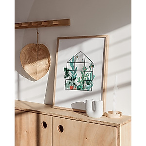 HAUS AND HUES Plant Pictures Wall Art Succulent Art Wall Decor Plant Prints Wall Art & Botanical Plant Wall Art Prints (Greenhouse, 12L x 16W, Unframed)