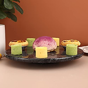 Olelo 12 Inch Marble Lazy Susan Cake Turntable Heavy Duty Marble Rotating Cake Stand for Cake Cupcake and Decorating Supplies