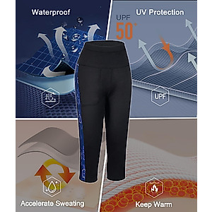 Ctrilady Women Neoprene Wetsuit Pants 2.5mm Keep Warm Legging Swimming Diving Snorkeling Surfing (Black, XX-Large)