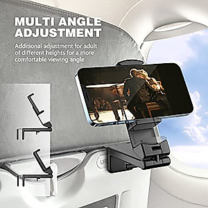Universal in Flight Airplane Phone Holder Mount. Handsfree Phone Holder for Desk Tray with Multi-Directional Dual 360 Degree Rotation. Pocket Size Must Have Travel Essential Accessory for Flying