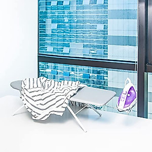 Tabletop Ironing BoardMade Portable Iron Board with Extra Layers Padding, Scorch Resistant Cotton Top, and Foldable Steel Legs with Safety Lock to Easily Store Away