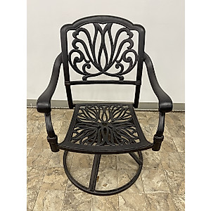 Patioland Elizabeth Outdoor Cast Aluminum Powder Coated 11-Piece Dining Set with Extendable 132in Rectangular Dining Table (Olefin Walnut Cushions)