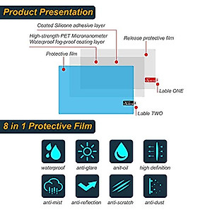 8PCS Car Rearview Mirror Anti-Fog Film,Car Side View Mirror Waterproof Film,Nano Film Anti Fog Mirror Window Rainproof Film,Clear Protective Film for Car Mirrors and Side Windows Ensure Drive Safely