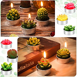 Lounsweer 72 Pcs Succulent Candles Cactus Tealight Candles Handmade Delicate Candles for Birthday Baby Shower Wedding Spa Party Favors Gifts Home Decor