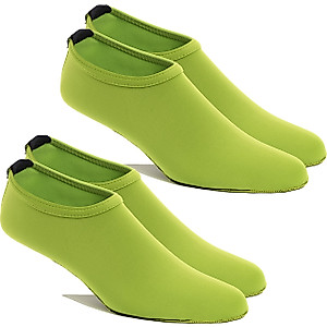 FUN TOES Skin Water Shoes (Large Women 6.5-8, Men 5.5-7, Green)