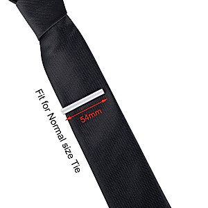 HONEY BEAR Mens Tie Clip Bar for Normal Size Steel Business Wedding Gift 5.4cm Shinny Silver