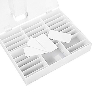 Fake Nail Organizer,Nail Storage Box, Display Box Nail Art Decoration Container Empty Nail Tips Storage Box Fake Nail Display Case(White)