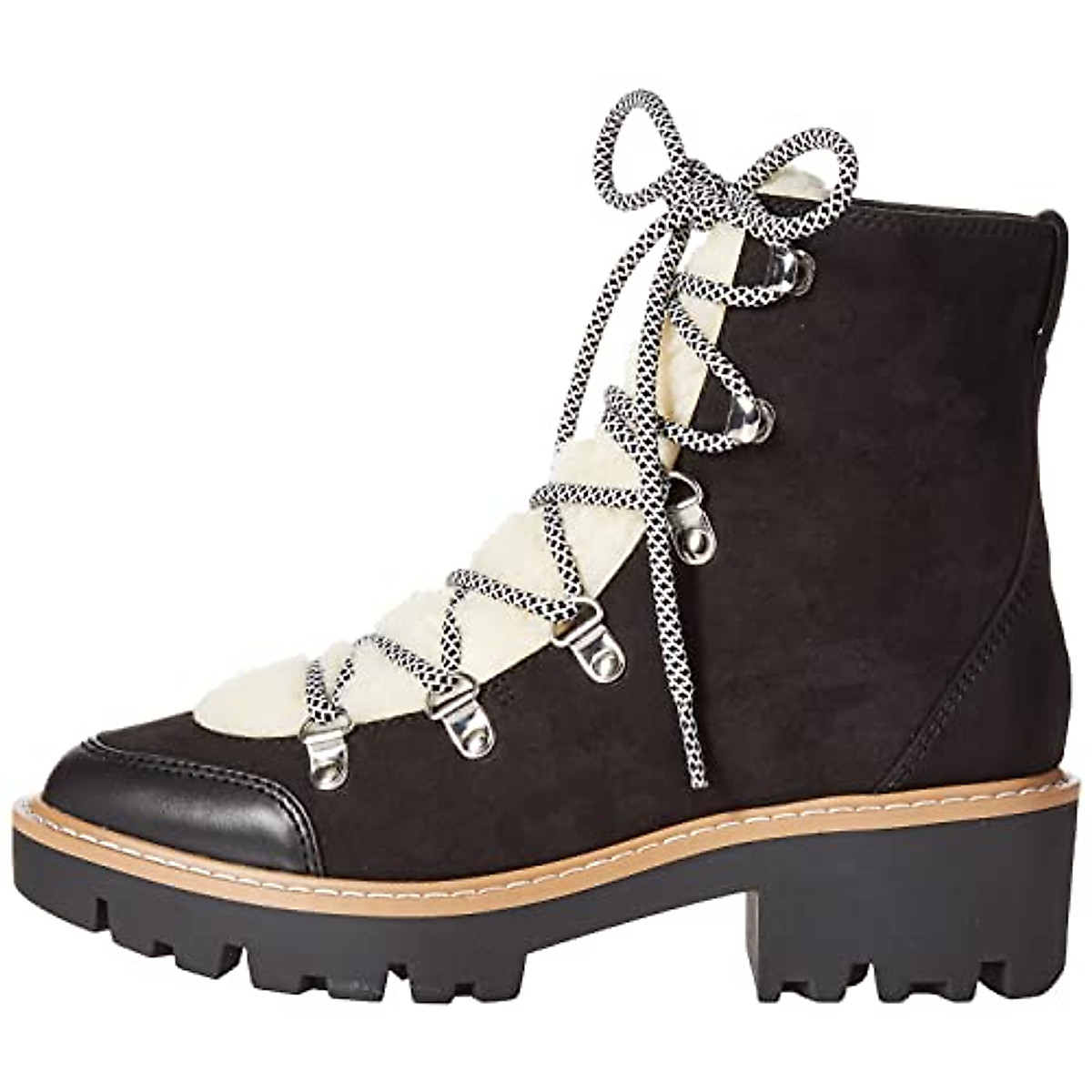 The Drop Women's Caleb Shearling Hiking Boot Black, 7.5