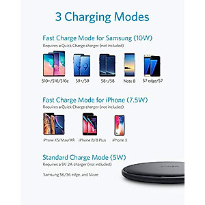 Anker 10W Max, 2 Pack 313 Wireless Charger (Pad), Qi-Certified Wireless Charging 7.5W for iPhone 14/14 Pro/14 Pro Max/13/13 Pro Max, Galaxy S10 S9 S8, S9 Plus (No AC Adapter)