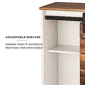 Landia Home Wall Mounted Bathroom Cabinet for Storage, Modern Farmhouse Style with Sliding Barn Door