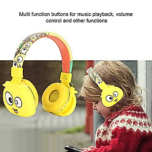 Kids Bluetooth Headphones,Over-Ear Foldable Noise Cancelling Headset,Cute Cartoon Wired/Wireless Headphones,Built in Microphone,Stereo Sound,for Phones Tablets Laptops
