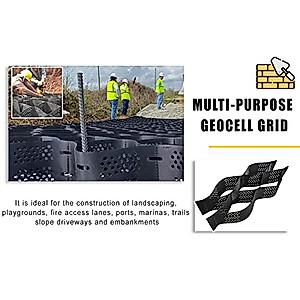 ROYUMI Gravel Grid Durable HDPE Ground Geogrid Stabilizer, 8000lbs/3600kg Load Bearing Gravel Grid, Heavy Duty Cellular Paving System, for RV Parking Slopes & Garden (Size : 4x6m/13.1x19.6ft)