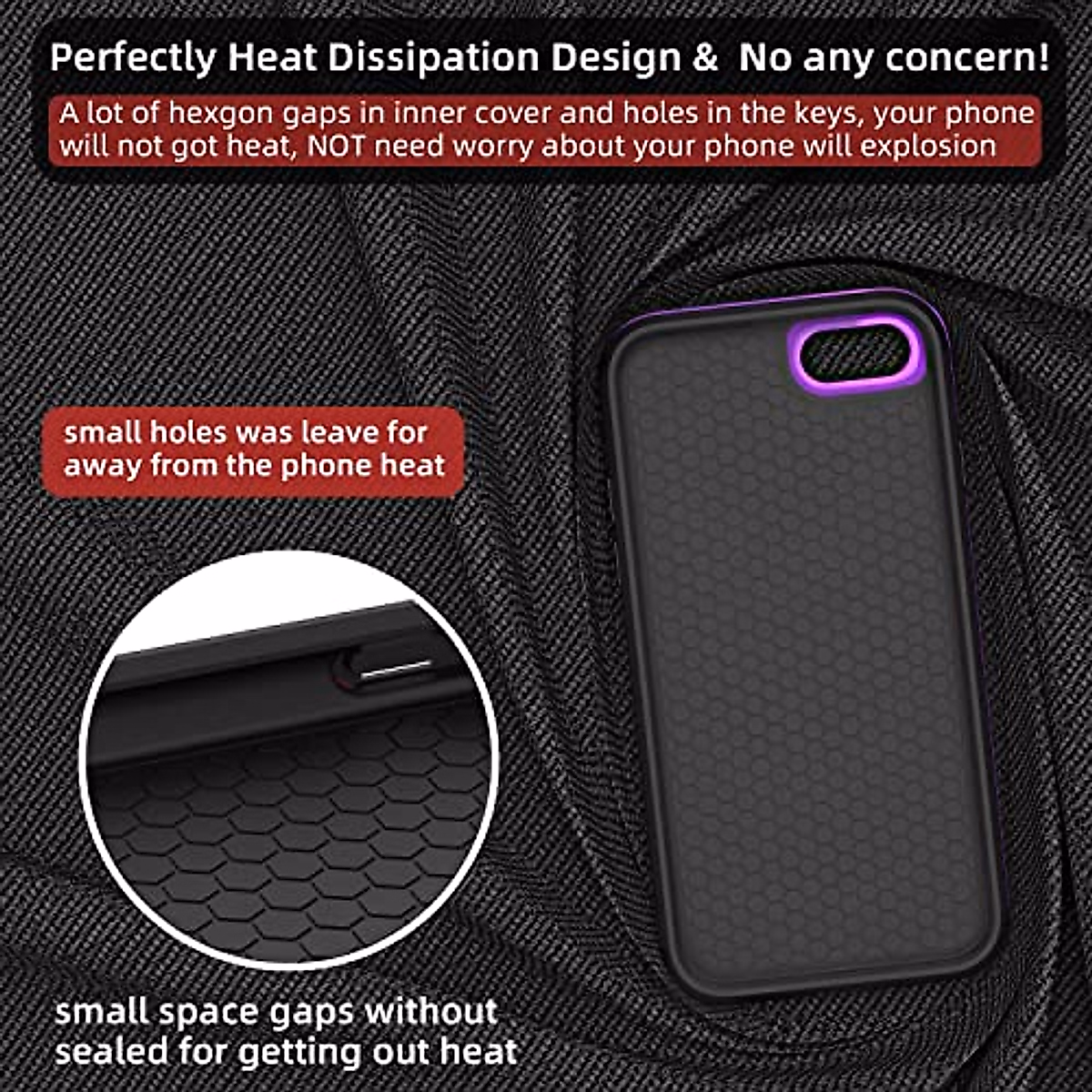 b1b byoneby Phone Case for iPhone SE 2022/SE 2020 iPhone 7/8 Heavy-Duty Shockproof Protective Rugged Cases with 2-Pack Glass Screen Protector Military Grade Fall Hard Cover,Purple