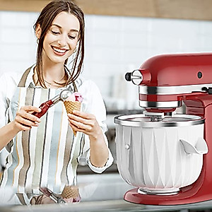 InnoMoon Ice Cream Attachment for Kitchenaid, Ice Cream & Sorbet Gelato Maker, 2 Quarts Frozen Yogurt Ice Cream Maker Attachment for Kitchenaid 4.5Qt and Larger Stand Mixers