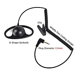 TWAYRDIO 3.5mm Listen Receive Only Radio Earpiece for Two Way Radios, D-Shape Walkie Talkie Headset Compatible with Motorola Hytera Kenwood Radio Speaker Mics Jacks